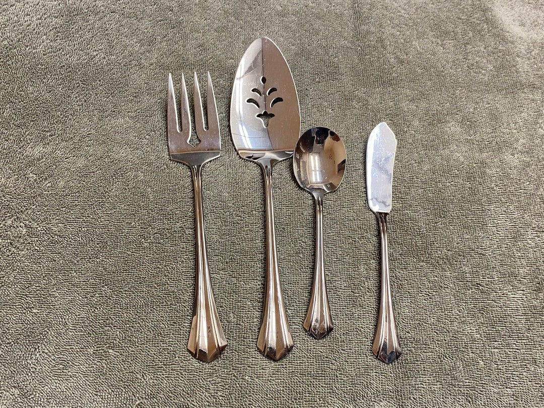 Oneida Rushmore Deluxe Stainless Flatware 4 Serving Pc Set - Etsy