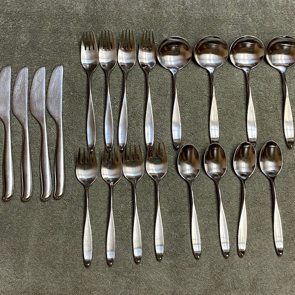 Oneida Pacific Tide Community Stainless Flatware 20 Piece Set Excellent ...