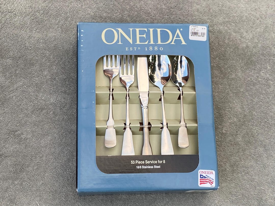 Oneida Colonial Boston USA Satin Stainless Steel 53 Piece Set, Service ...