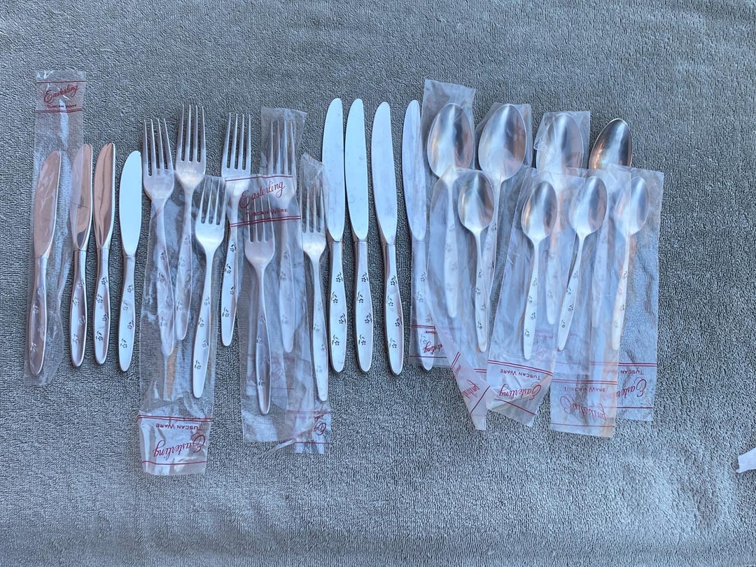 Easterling Tuscan Ware Floret Stainless Flatware 23 Piece Set - Etsy