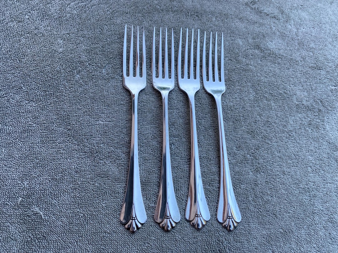 Oneida Royal Flute Community Stainless Flatware 4 Dinner Forks 7-3/4 ...