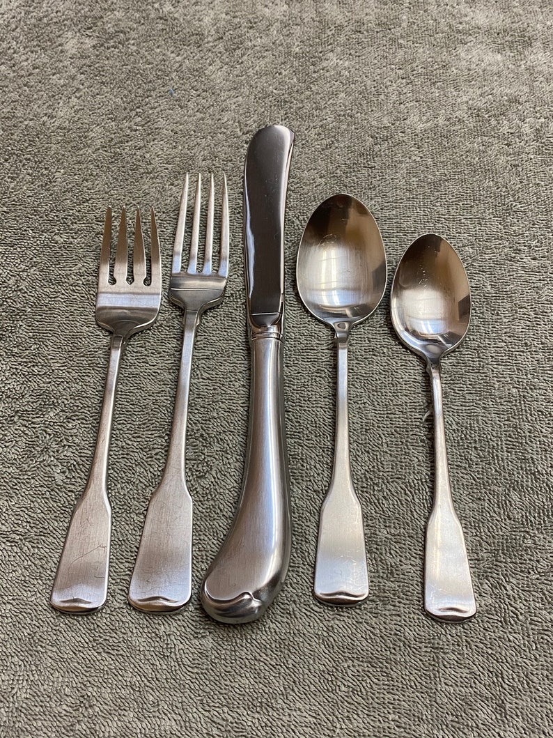 Oneida American Colonial Satin Stainless Flatware ONE-5 Pc - Etsy