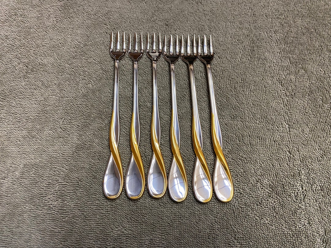 Oneida Golden Aquarius USA Stainless Flatware 6 Cocktail Forks 6 - Etsy