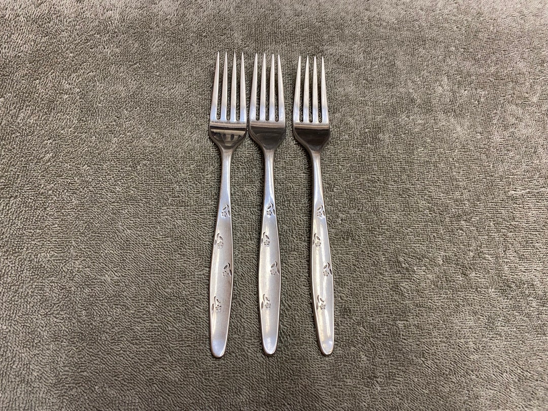 Easterling Floret Tuscan Ware Stainless Flatware 3 Dinner Forks 7.5 - Etsy