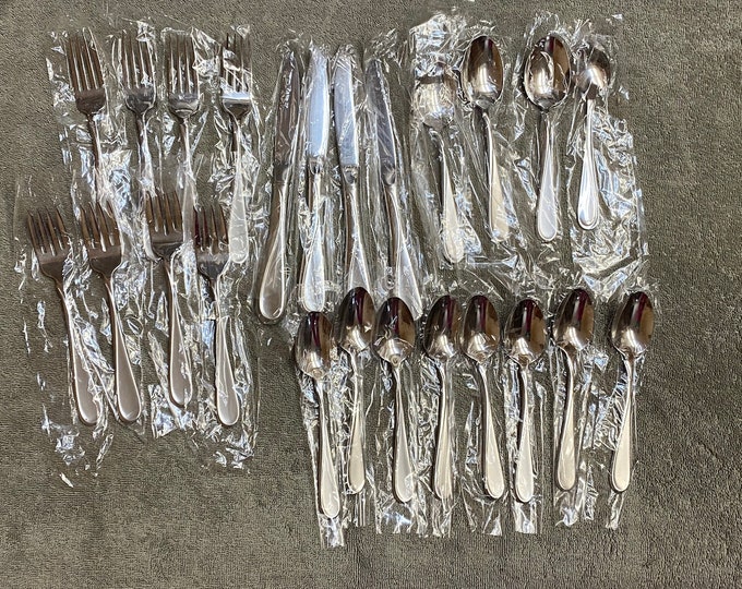 Oneida Flight Reliance USA Satin Stainless Flatware 24 Piece Set UNUSED ...