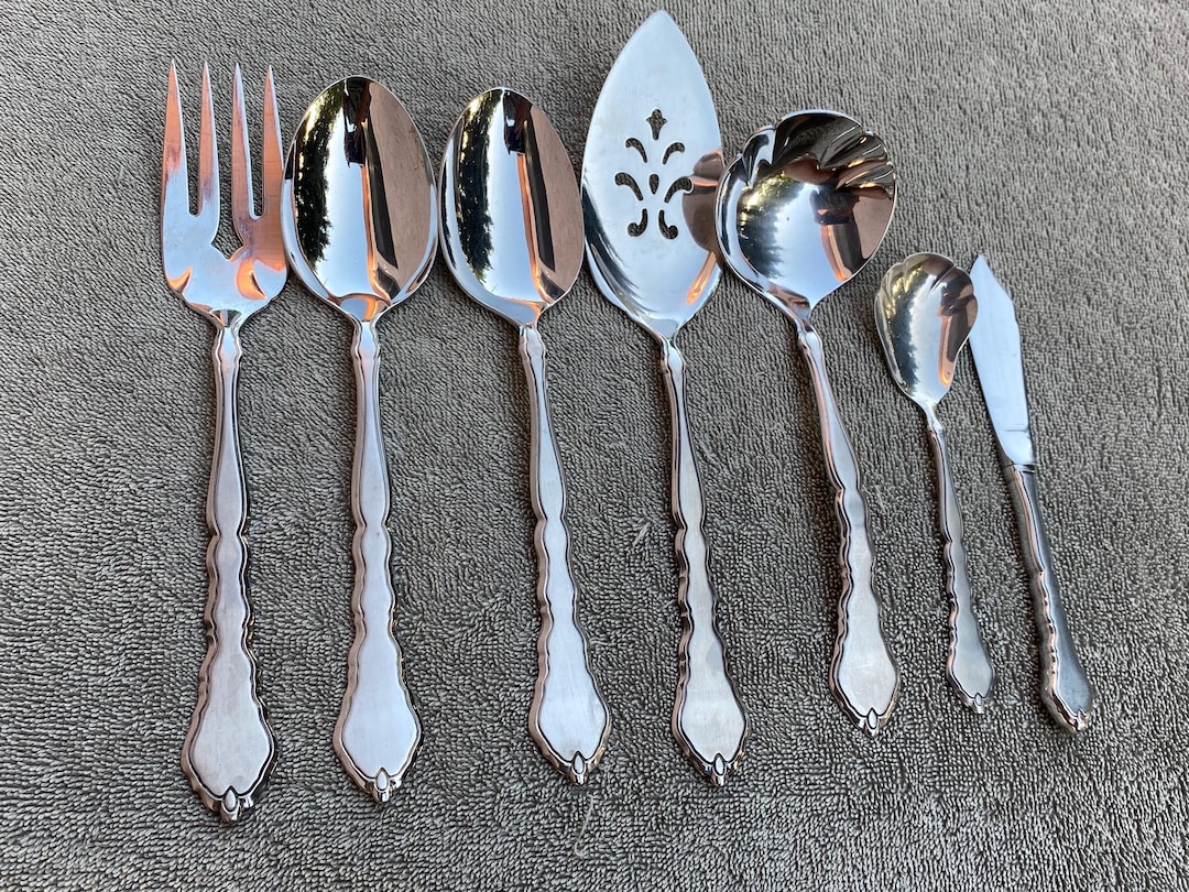 Oneida Satinique Community Stainless Steel Flatware 7 Piece Serving ...