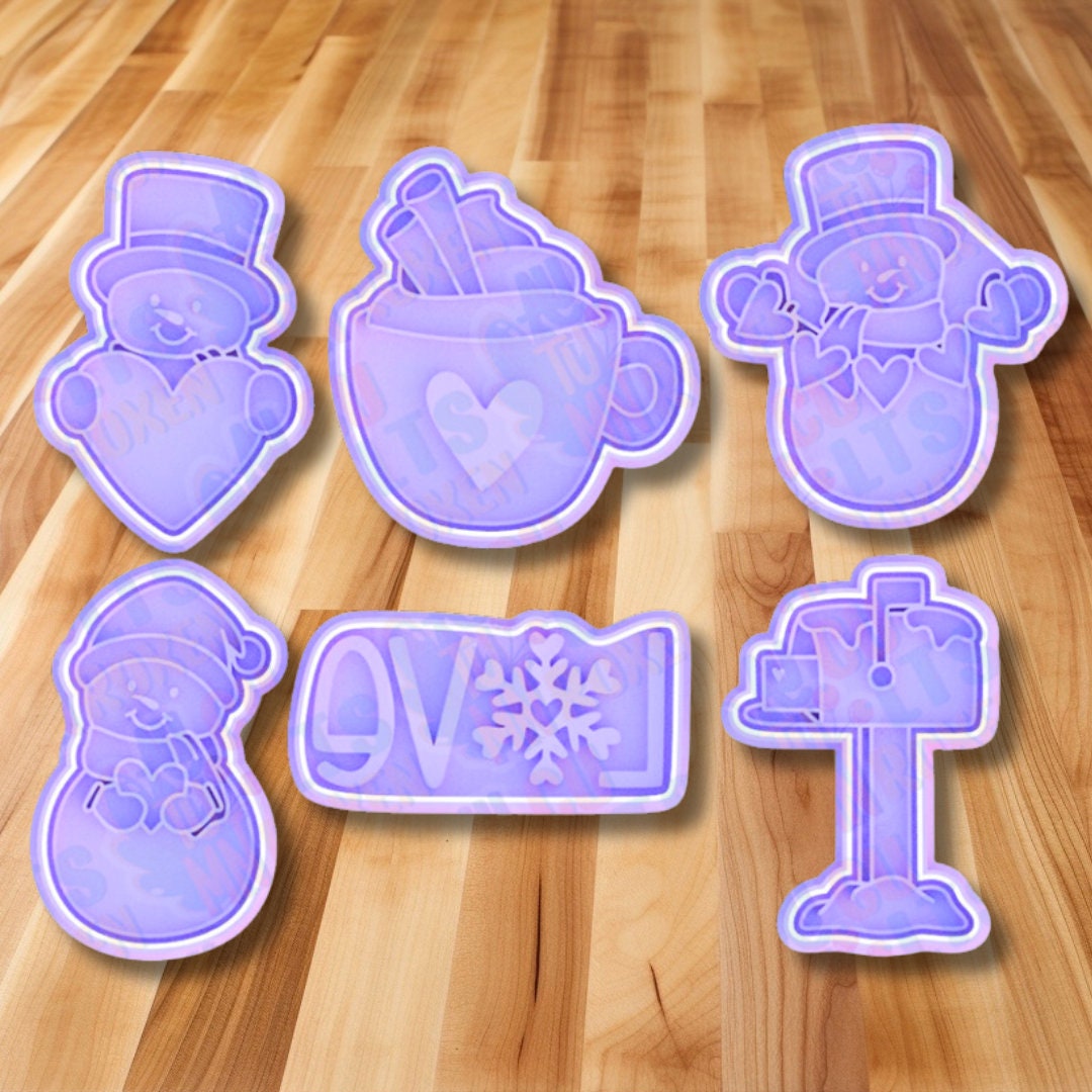 Love in the Snow: Set of 6 Winter-themed Valentines Cookie Cutters - Etsy
