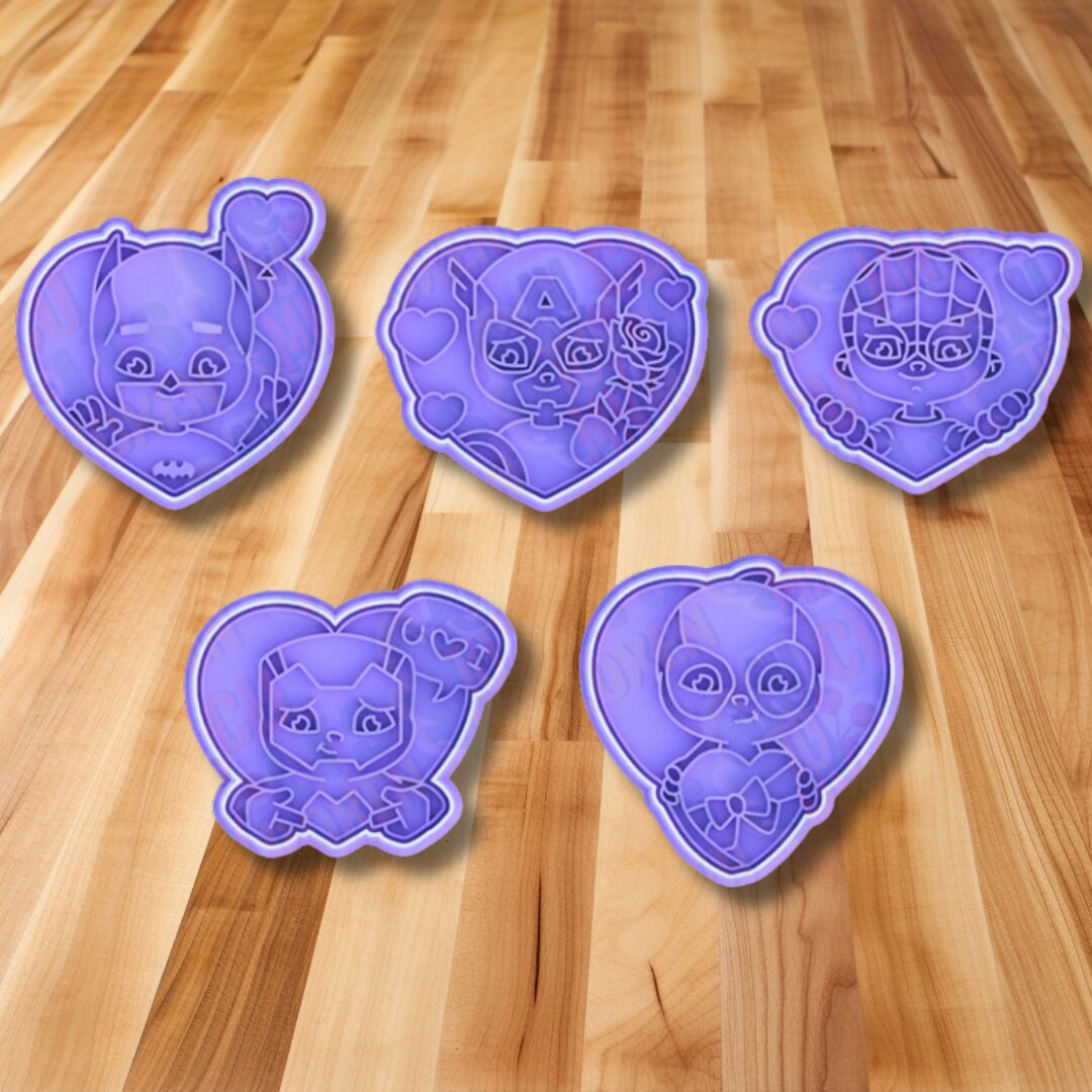 Superhero Love: Valentine's Day Cookie Cutter Set of 5 Perfect for ...