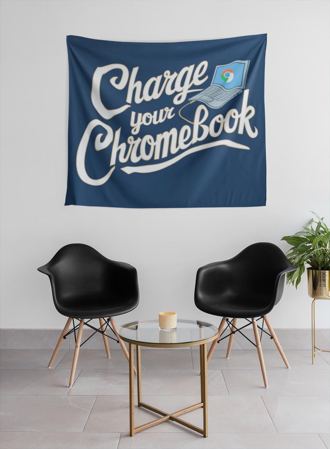 Charge Your Chromebook Indoor Wall Tapestries, Tapestry, Wall Hanging ...