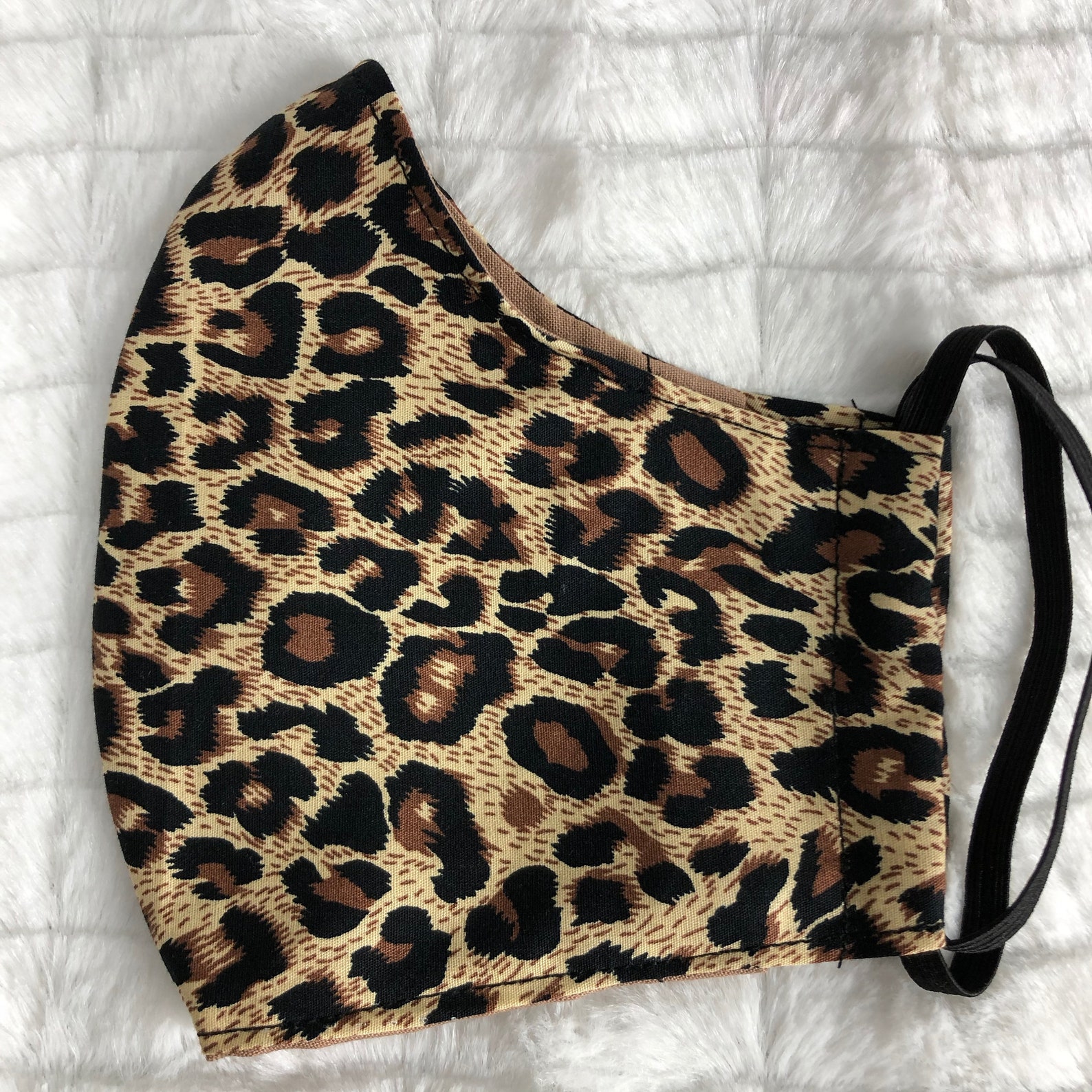 Leopard Face Mask W Pocket for Filter Reusable Handmade in USA 100% ...