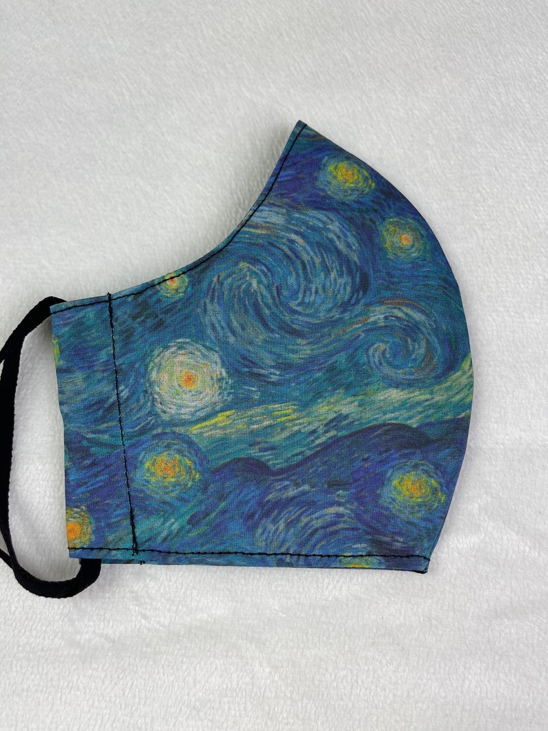 Starry Night Mask - Vincent Van Gogh Inspired Face Mask Starry Night ...