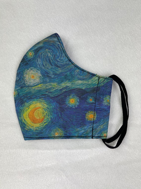 Starry Night Mask Vincent Van Gogh Inspired Face Mask Starry | Etsy
