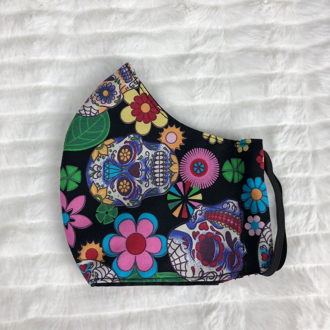 Sugar Skull, Day of the Dead, Dia De Los Muertos, Breathable Washable ...