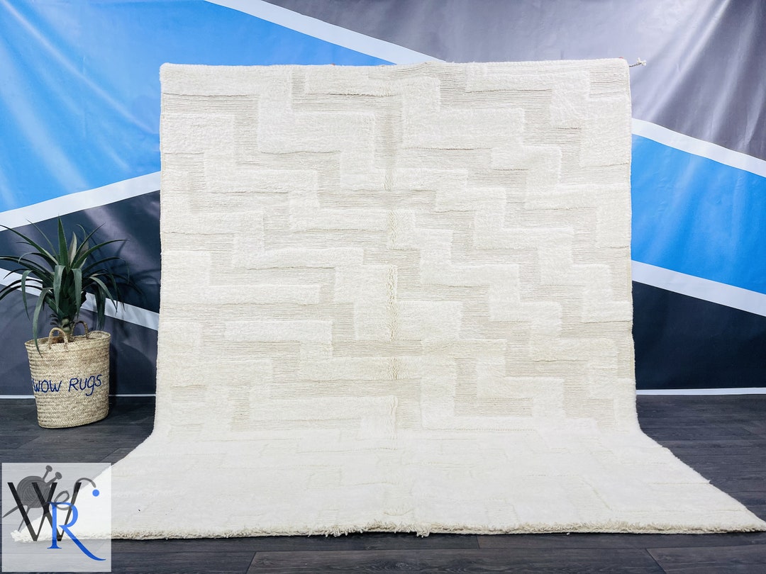 Plain White Rug Moroccan Sheep Wool Rug Berber White Rug - Etsy