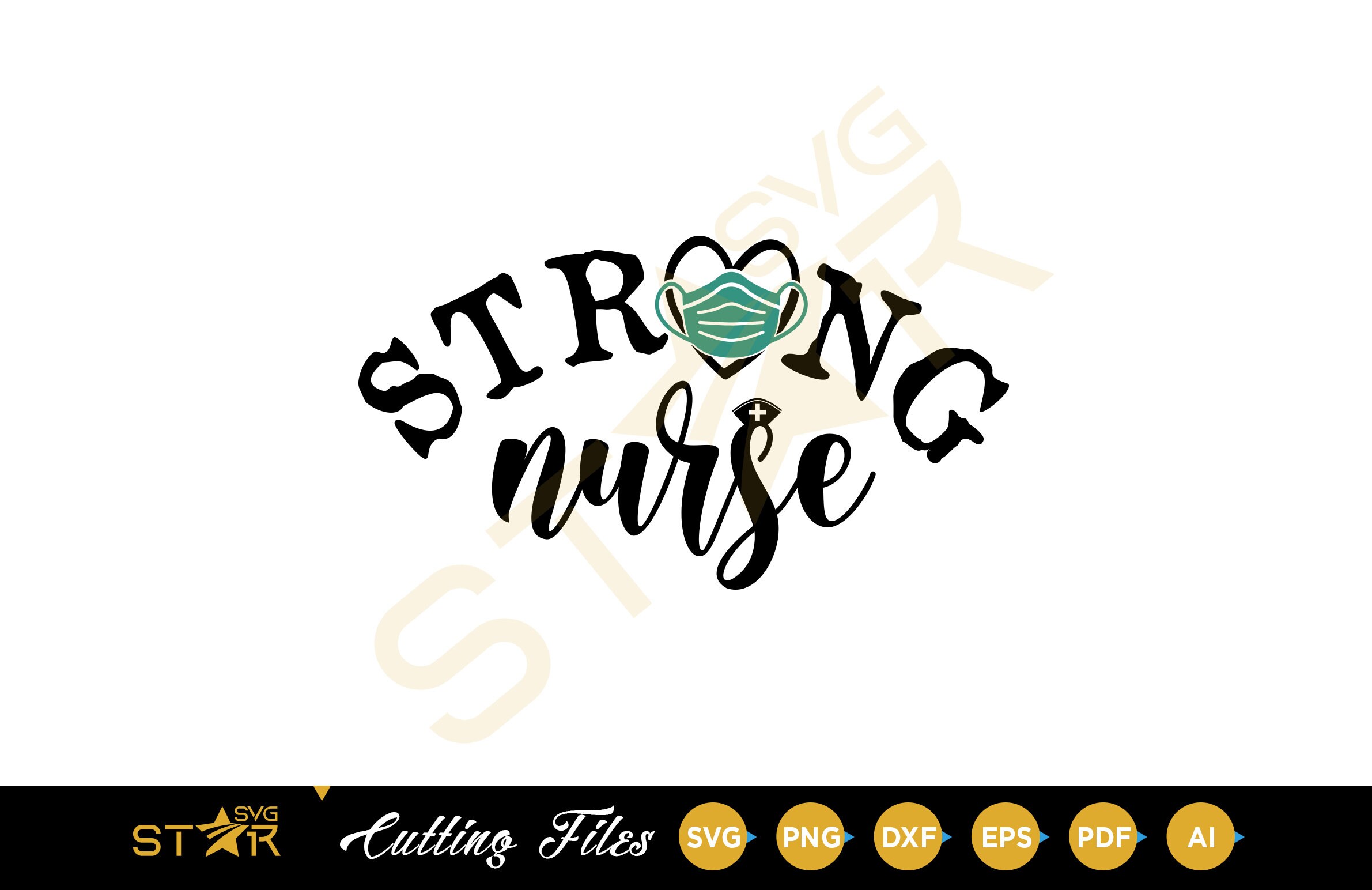 Nurse Strong Svg Nurse Svg Nurse Gifts Heart Svg Face Mask - Etsy