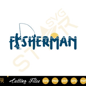 Fischer svg Angler svg Ein Glücksfischer Fischer Dateien - Etsy.de