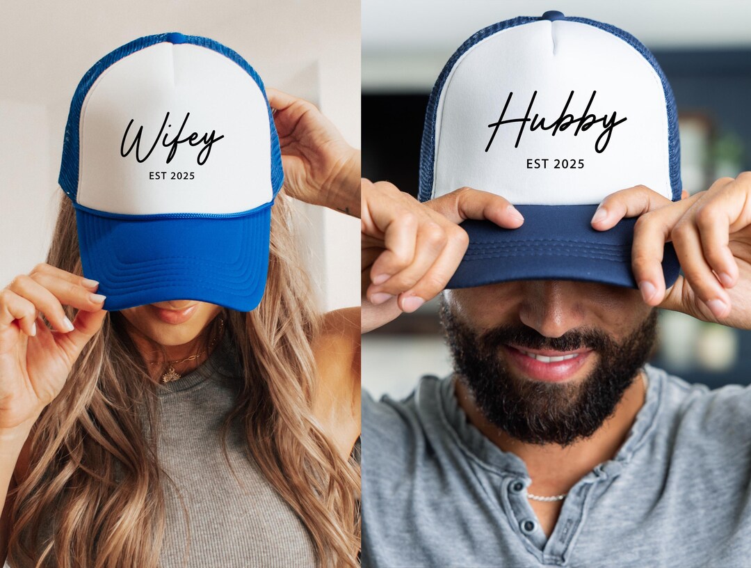 Custom Wifey Hubby Hats, Couple Matching Caps, Custom Mr and Mrs Hats ...