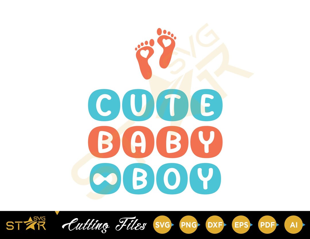 Cute Baby Boy Svg Baby Svg Baby Shower Digital Download SVG Cricut SVG ...