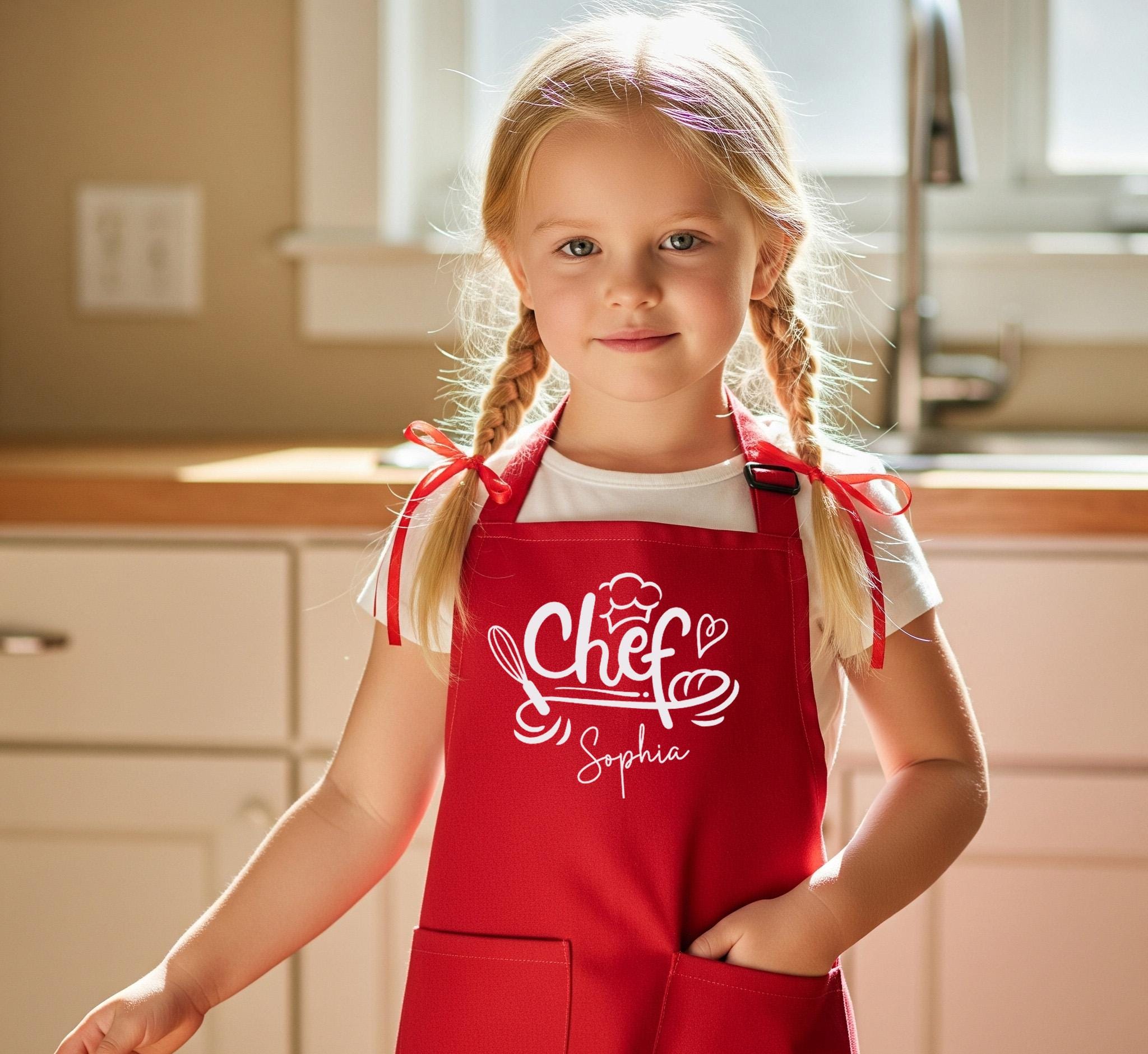 Customized Kids Kitchen Apron, Funny Kids Apron With Pocket, Little ...
