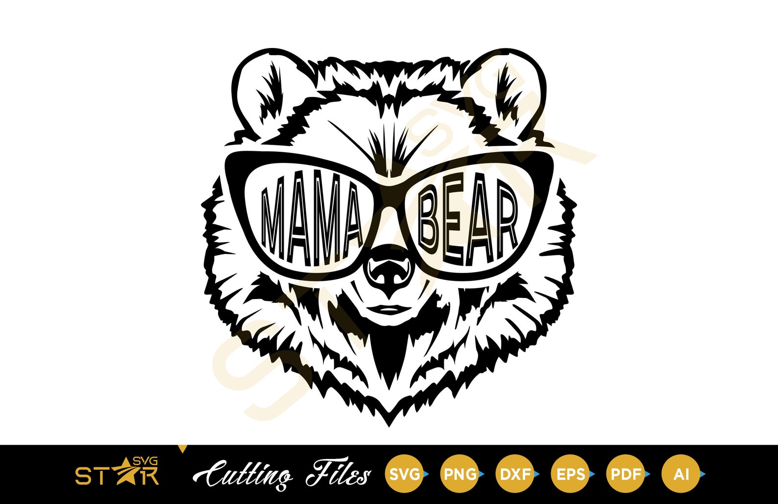 Mama Bear SVG Mommy SVG Bear Head Svg Mom Shirt Design - Etsy