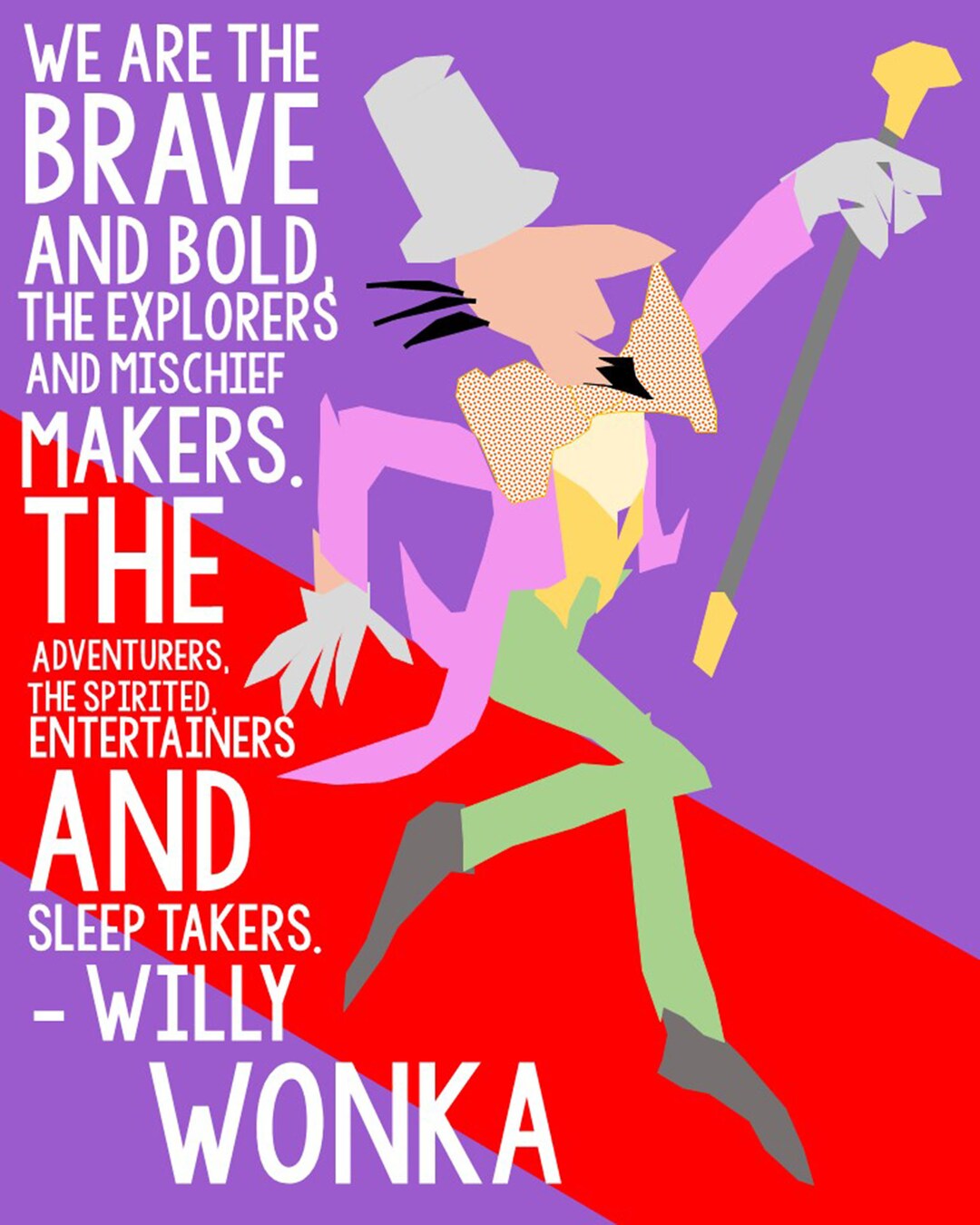 Willy Wonka Inspirational Quote Art Print - Etsy UK