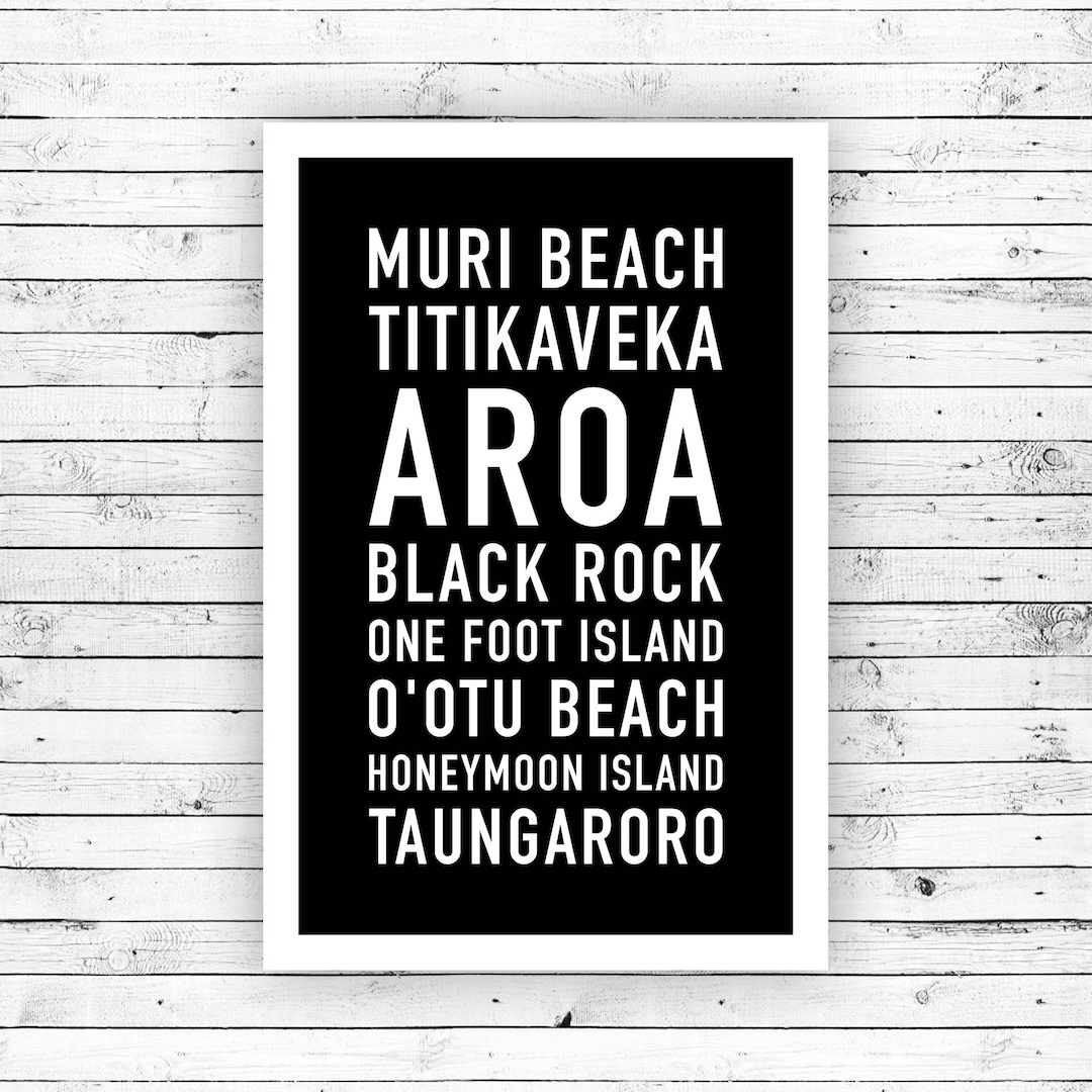 Cook Islands - Beach Decor, Beach Print, Typography Print, Beach Wall ...