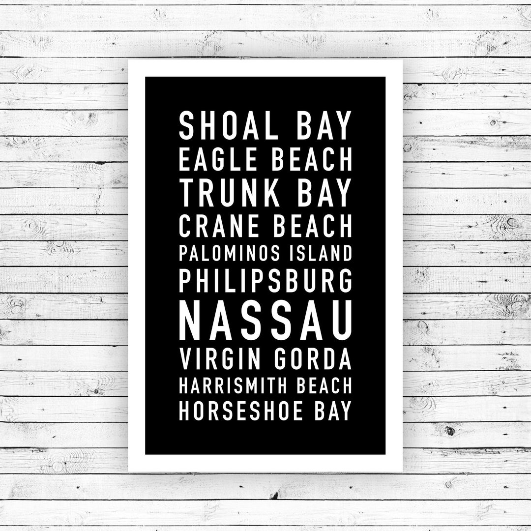 Caribbean - Prints, Typography, Wall Art, Poster, Decor, Minimalist ...