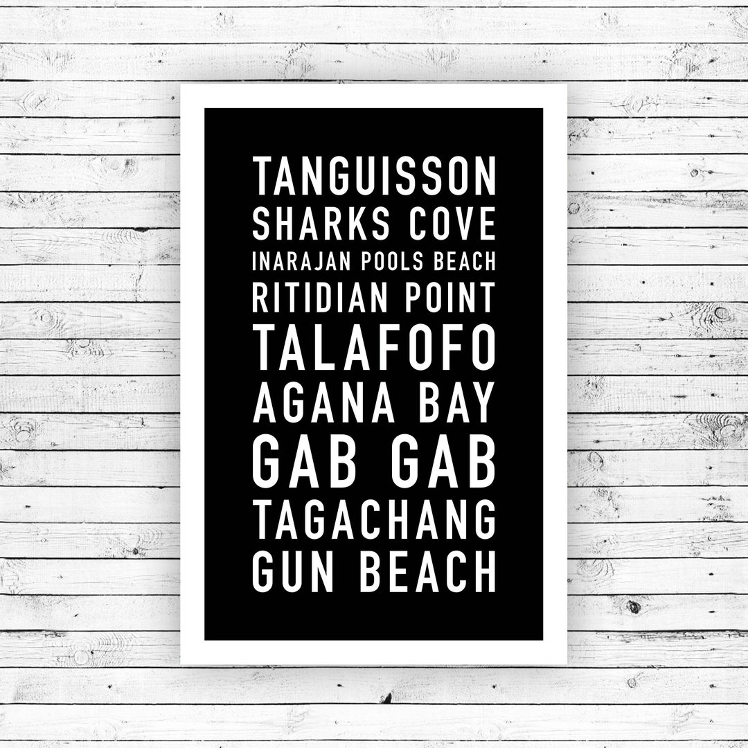 Guam - Beach Decor, Beach Print, Typography Print, Beach Wall Art ...