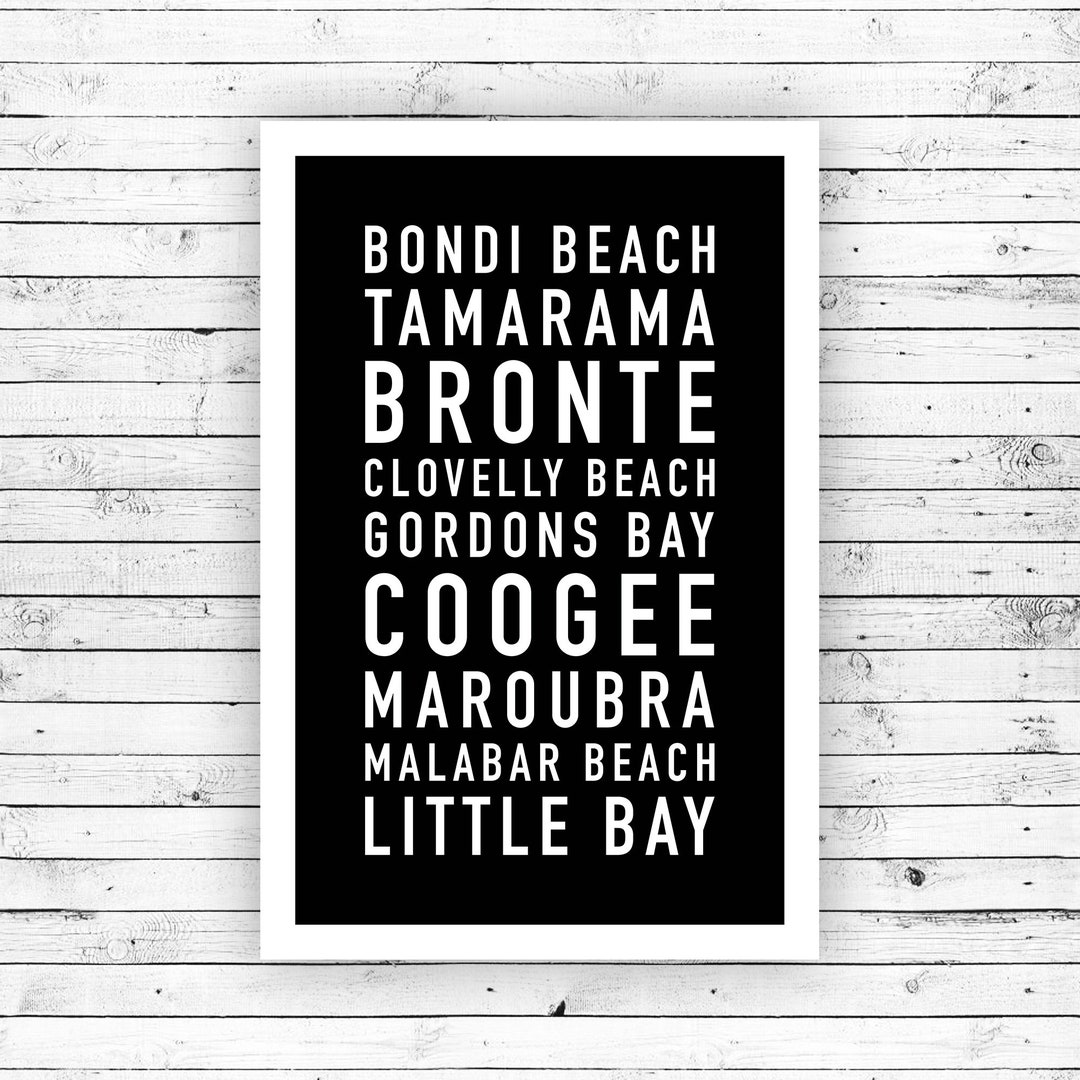 Sydney, Eastern Suburb, Nsw, Australia - Prints, Typography, Wall Art ...