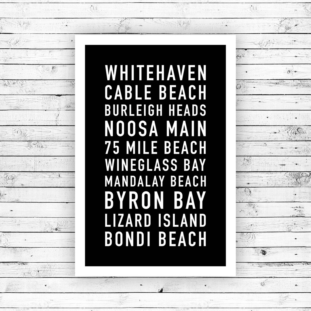 Australia - Beach Decor, Beach Print, Typography Print, Beach Wall Art ...