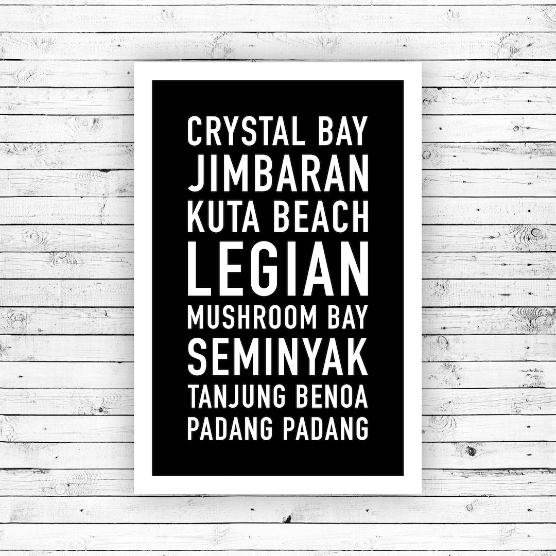 Bali - Prints, Typography, Wall Art, Poster, Decor, Minimalist ...