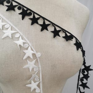 Black Star Lace Ribbon Star Lace Trim 35 Mm Width Halloween Supplies by ...