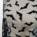 Bat Fabric Black Bats Flocked on Mesh Fabric Mesh Bat Fabric Halloween ...