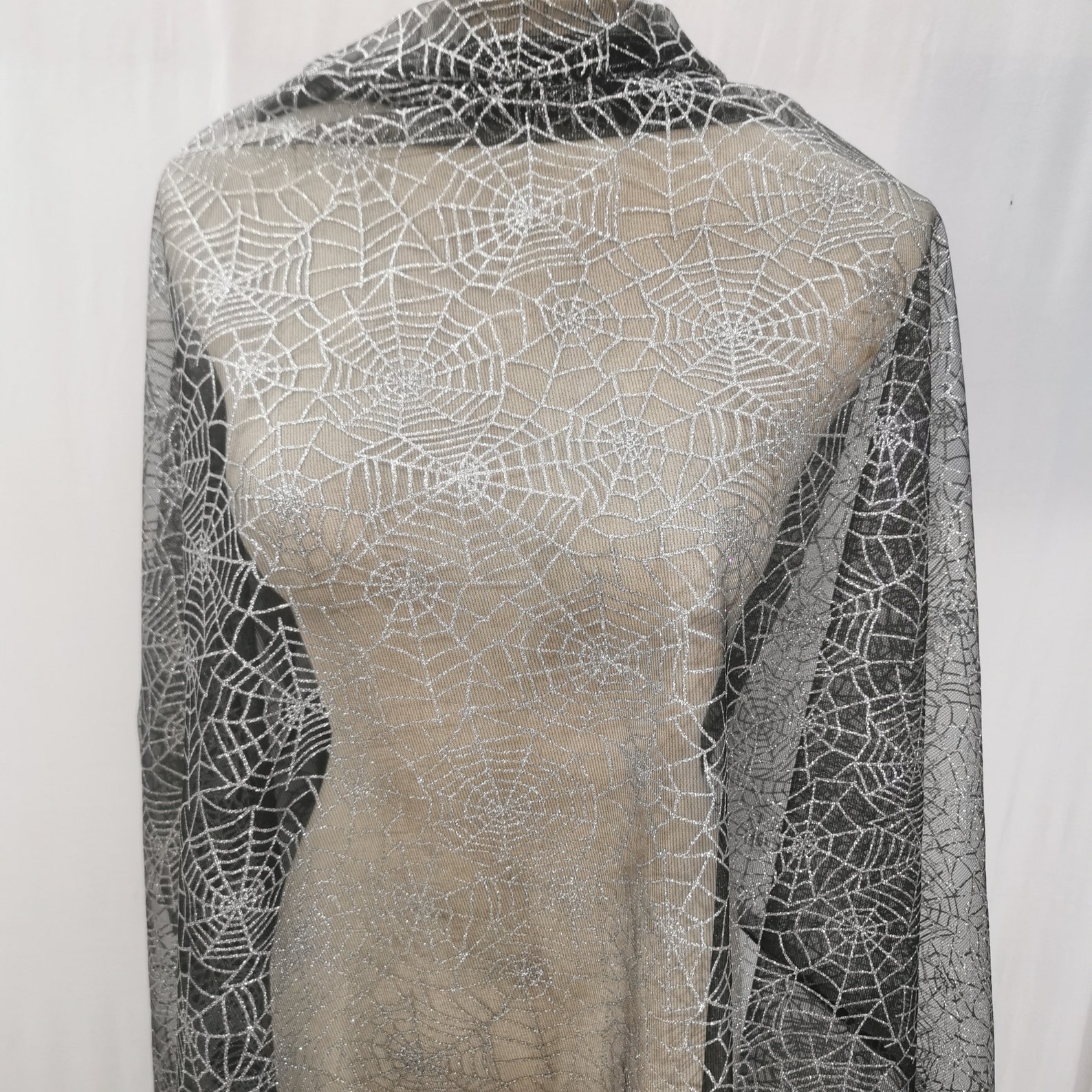 Silver Glitter Spider Web Fabric - Halloween Fabric by the Yard - Etsy