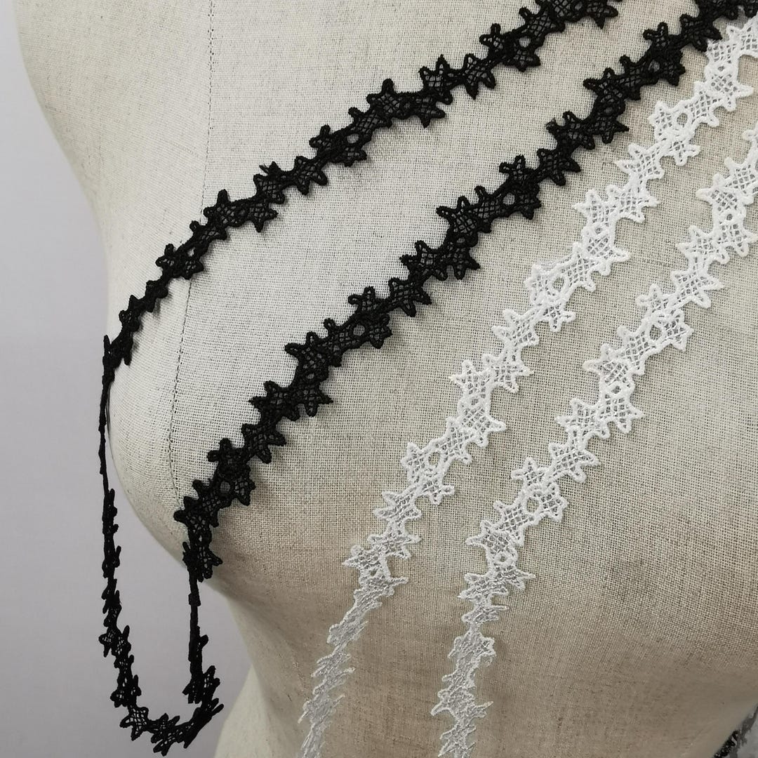 Black Star Lace Ribbon Star Trims 15 Mm Width Halloween Supplies ...