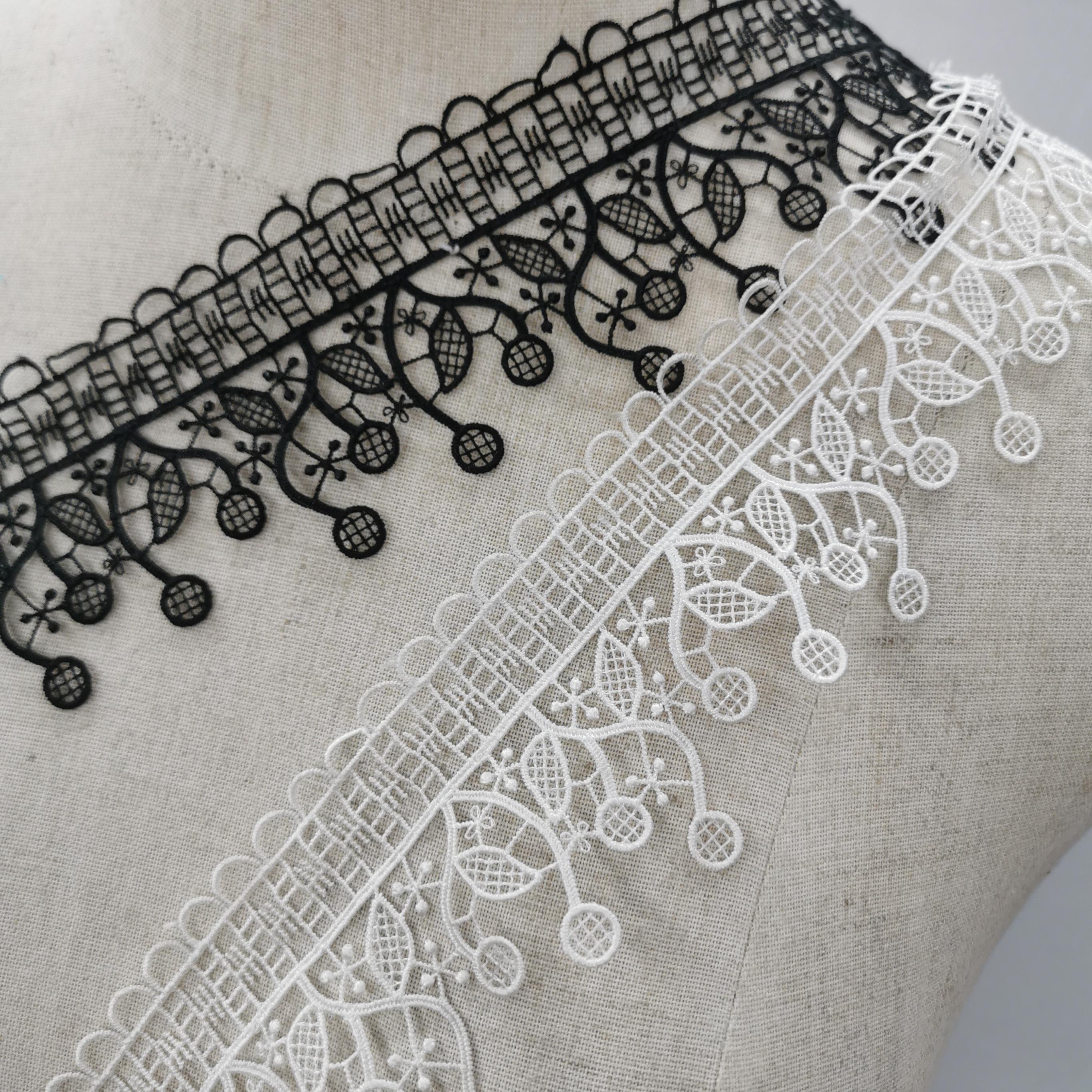 Black Cherry Lace Trim, Embroider White Lace, Fruit Lace Ribbon for ...