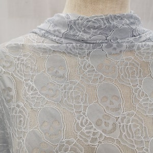 Black Skull Lace Fabric: Skull & Roses Pattern, 58" Wide - Nylon - Etsy