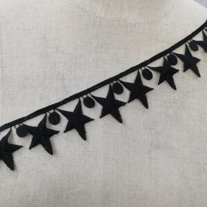 Black Star Lace Ribbon Star Lace Trim 35 Mm Width Halloween Supplies by ...