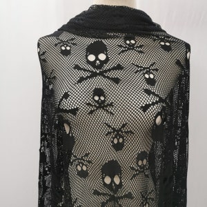 Black Skull Lace Fabric: Skull & Roses Pattern, 62" Wide - Etsy