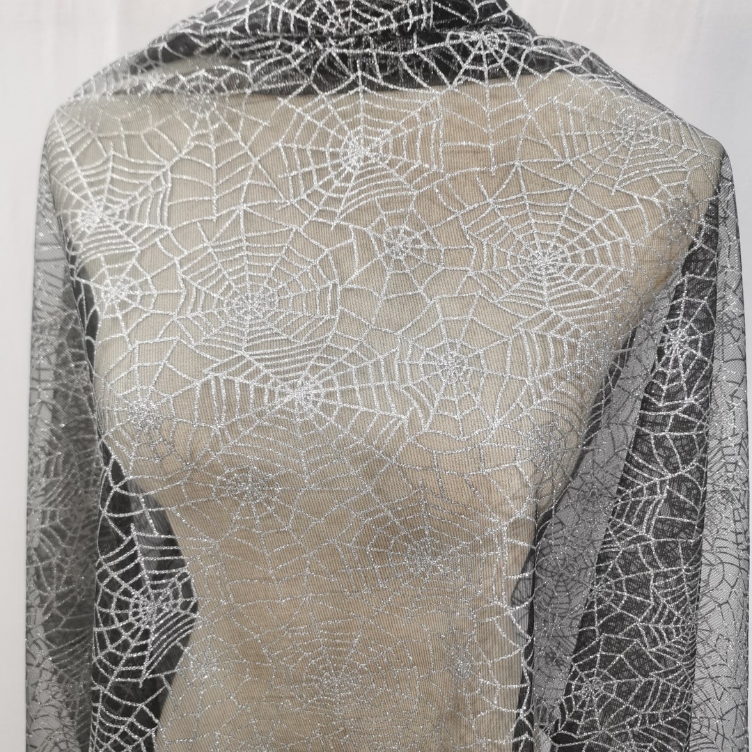 Silver Glitter Spider Web Fabric - Halloween Fabric by the Yard - Etsy