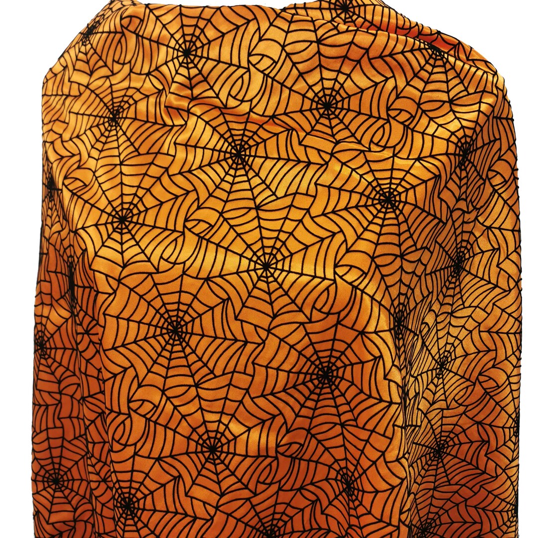 Orange Spider Web Flocking Fabric - Halloween Crafts, 58" Wide - Etsy