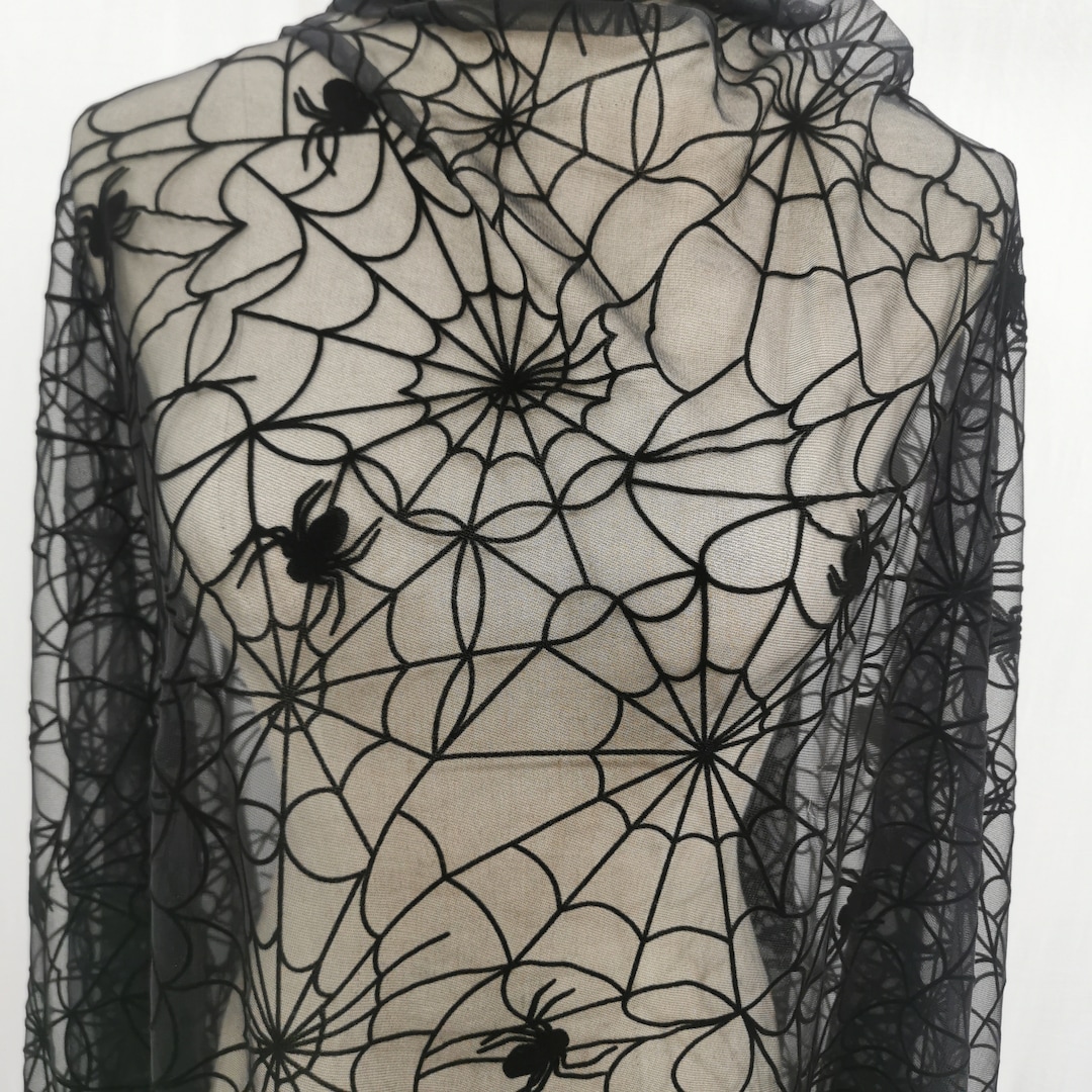 Halloween Spider Web Fabric: Black Spiderweb Material, 58" Wide - Etsy