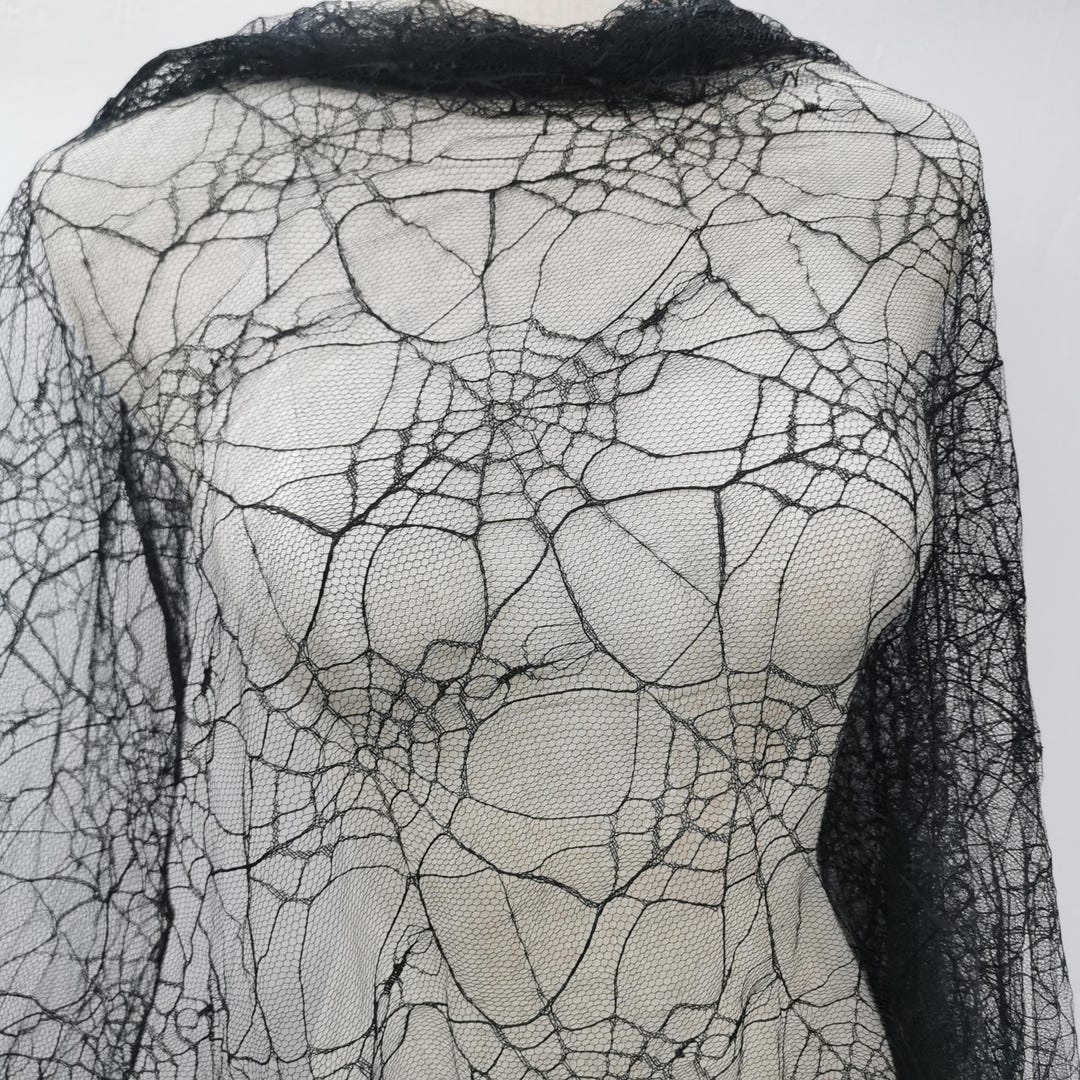 Black Lace Spider Web Fabric: Halloween Costume Material - Etsy