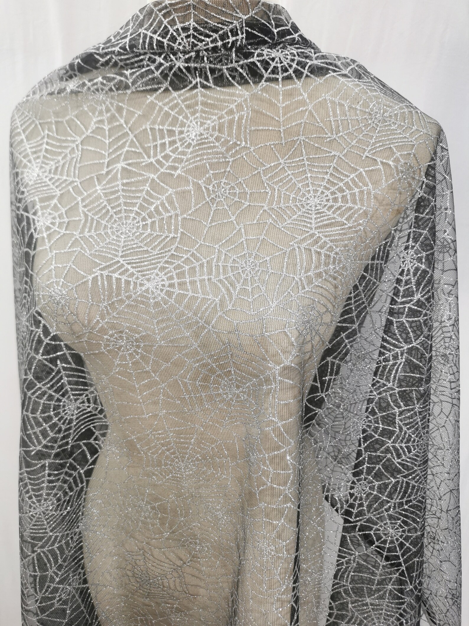 Silver Glitter Spider Web Fabric - Halloween Fabric by the Yard - Etsy