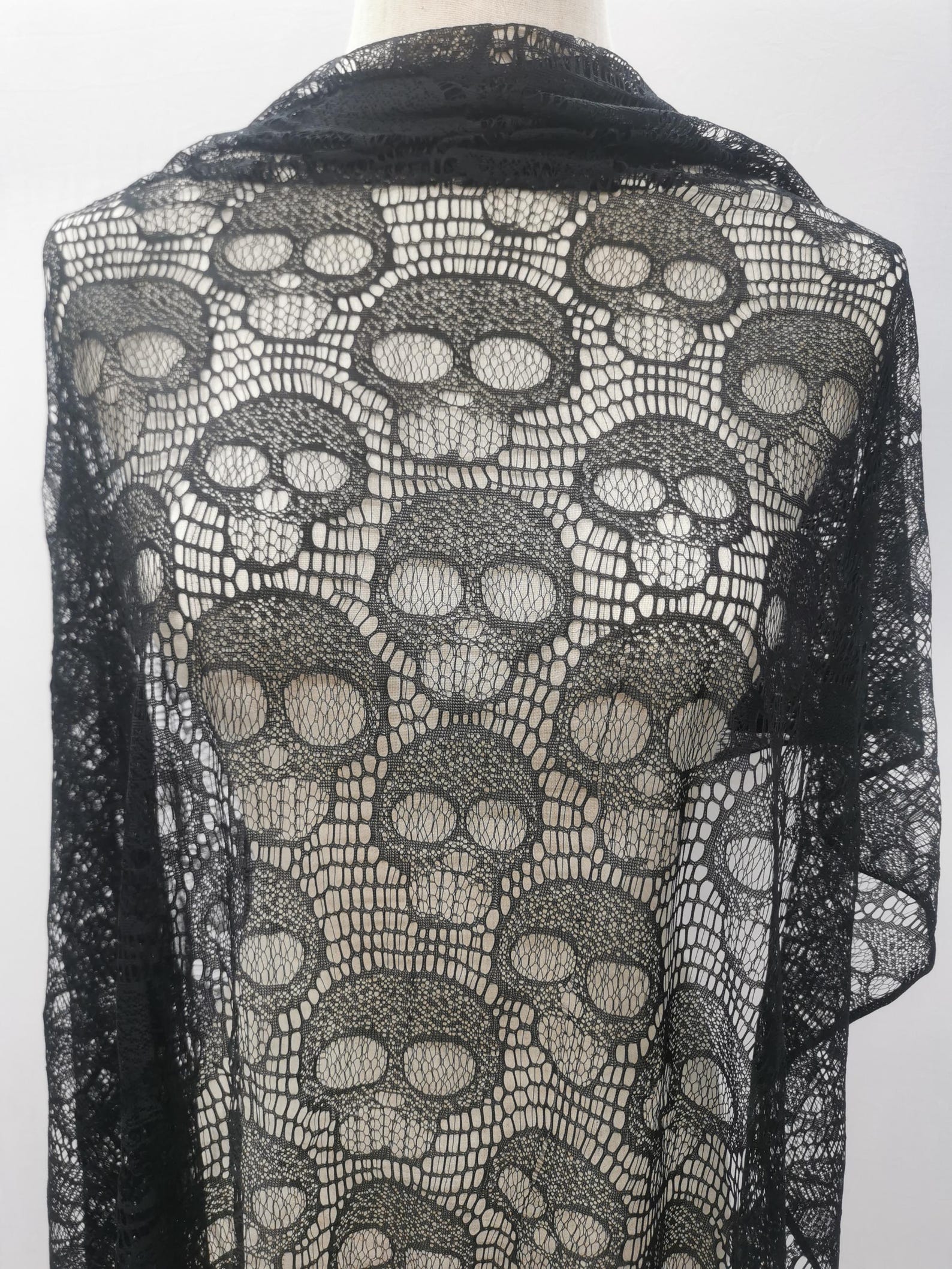 Black Skull Lace Fabric Black Skull Lace Black Skull Lace by the Yard ...