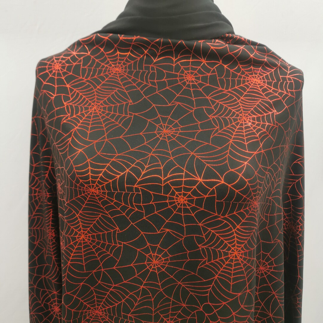 Spider Web Red Foil Stretch Fabric Stretch Spider Web Halloween Stretch ...