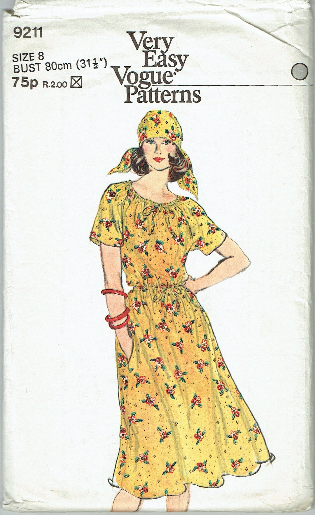 Vogue 1970s Vintage Sewing Pattern for Womens Elasticated Dress and ...