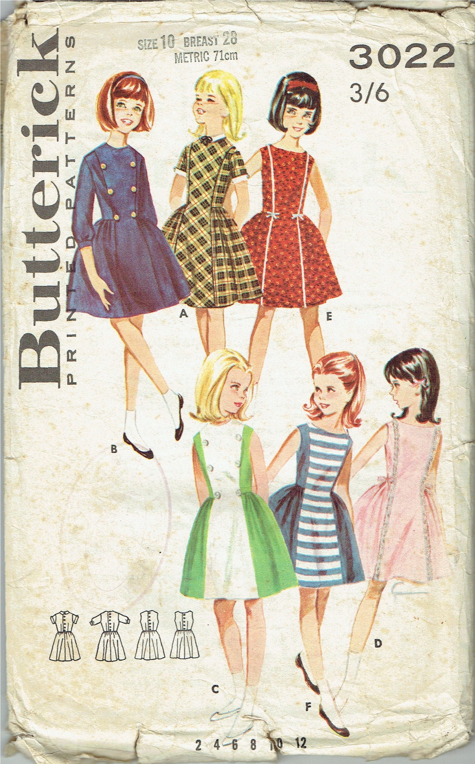 Uncut 1950s Vintage Sewing Pattern for Girls or Childrens Princess Seam ...