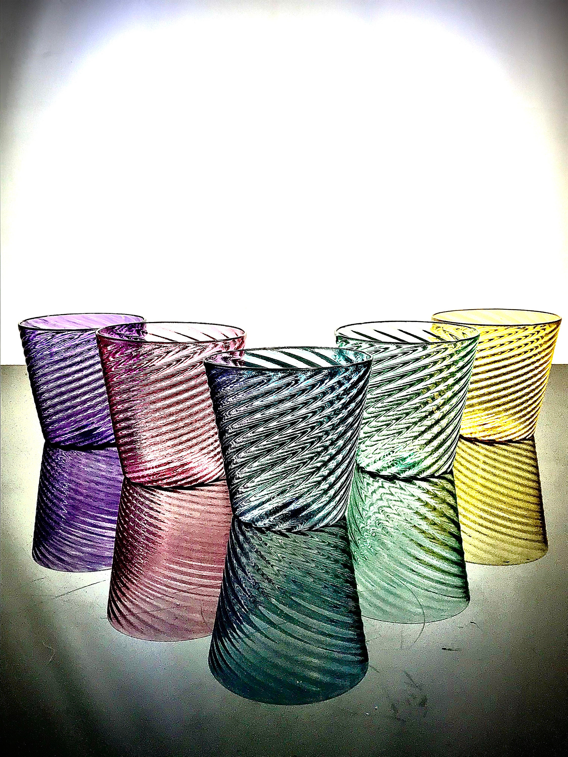 Glass Twisty Cups Handblown single Glass - Etsy