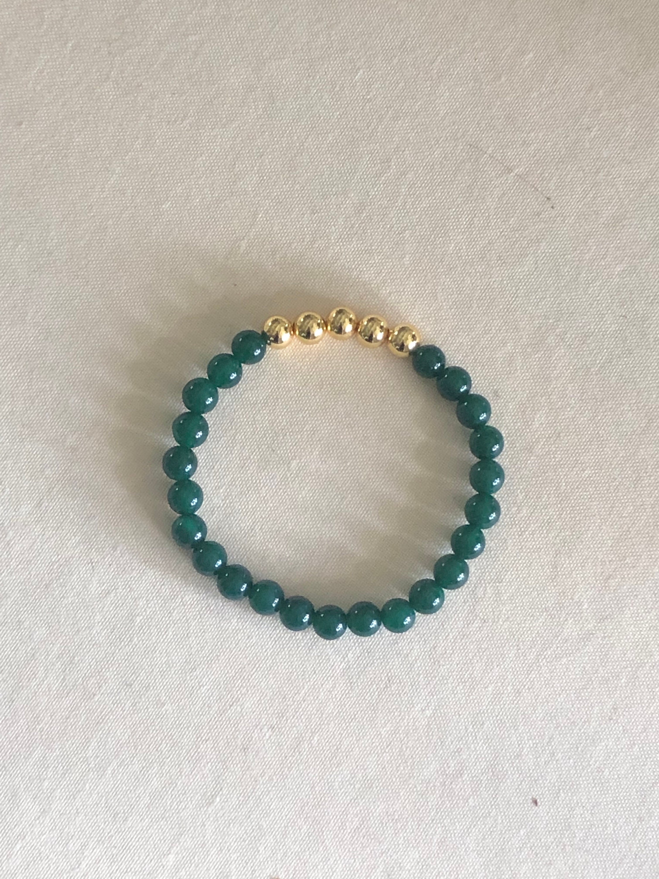 Bracelets - 6mm Beaded Stretch Bracelets: Lapis, Gold, Malachite, Green ...